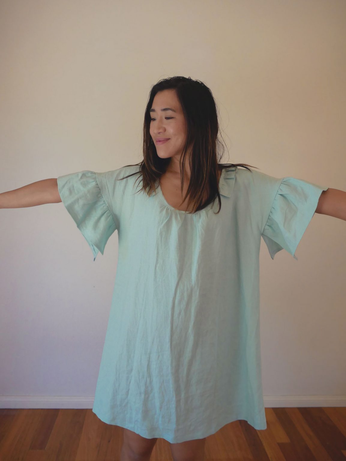 Simple Linen Dress from Japanese Sewing Pattern: Sweet Dress Book - Sew ...